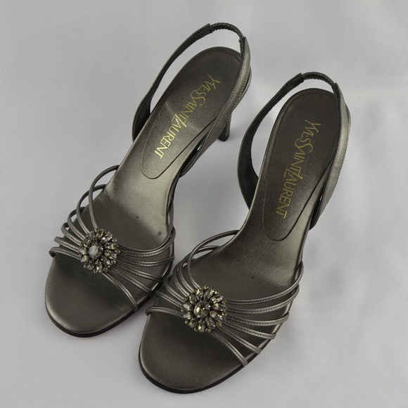 Yves Saint Laurent | Shoes | Ysl Yves Saint Laurent Gray Slingback ...